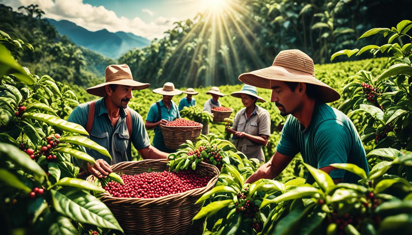 How are coffee beans harvested?