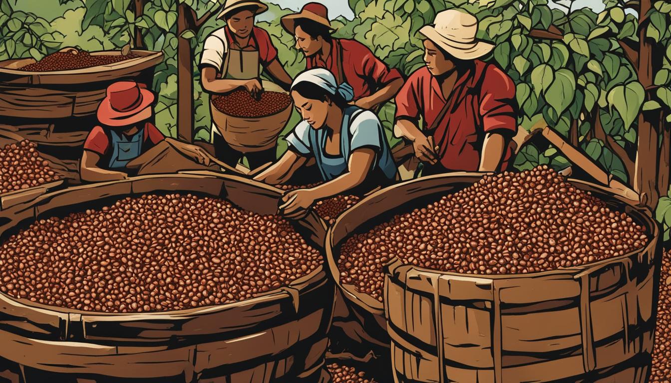 What is wet processing in coffee bean production?